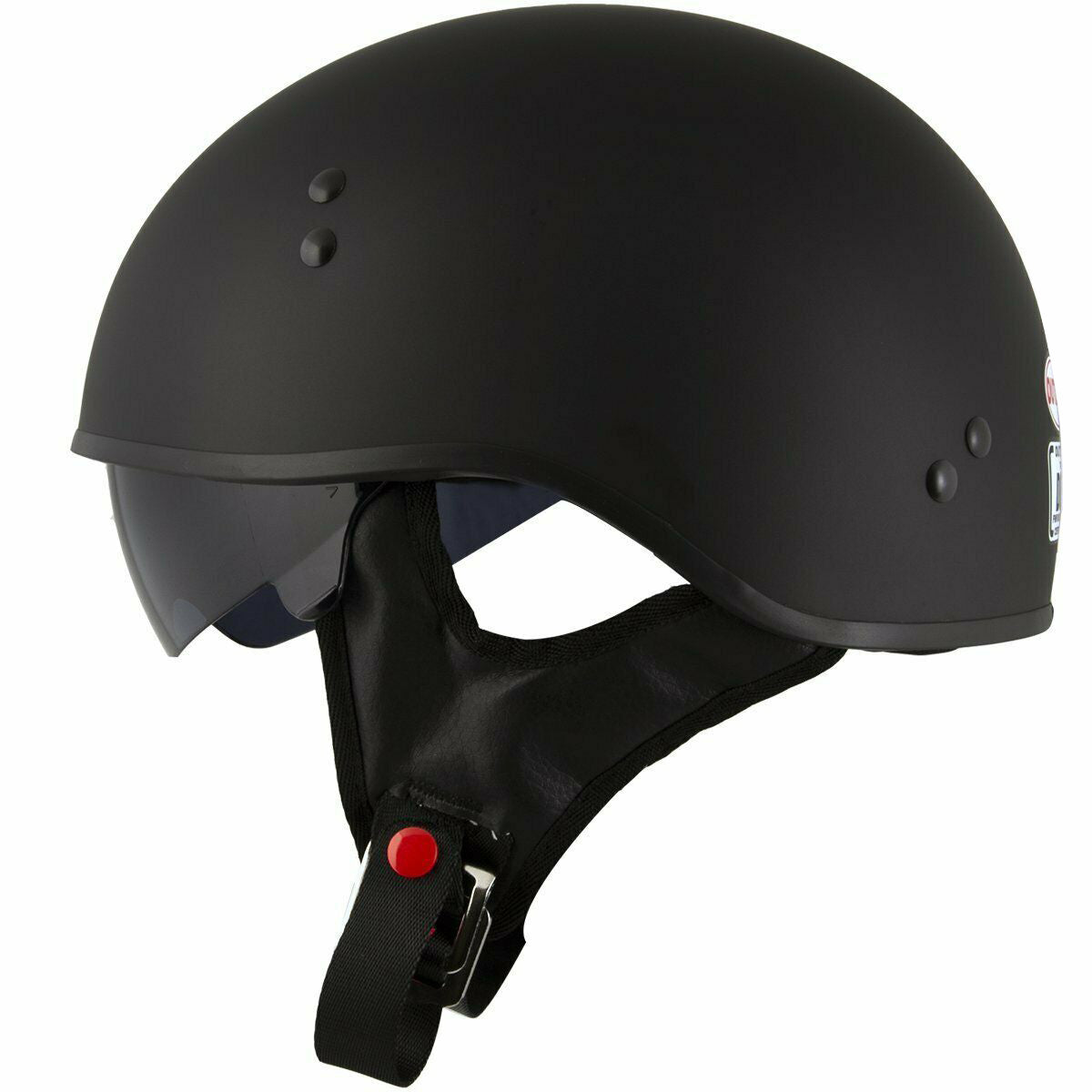 Outlaw Helmets T68V Matte Black Motorcycle Helmet with Drop Down Sun ...
