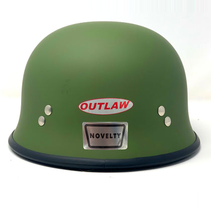 Outlaw Helmets N10 NOVELTY Green German Style Motorcycle Half Helmet ...